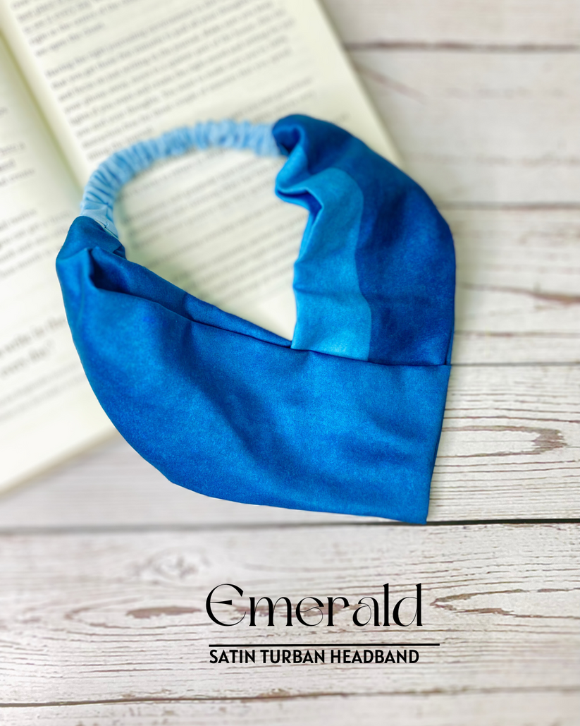 EMERALD - SATIN TURBAND HEADBAND – Label Bombae